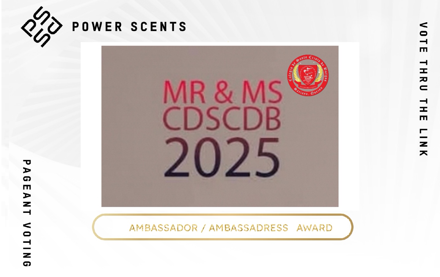 Mr. & Ms. CDSCDB - Power Scents Award 2025 - Pageant Vote PH