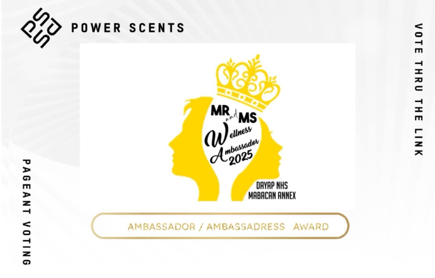 Mr & Ms Wellness Ambassador 2025 -PowerScent - Pageant Vote PH