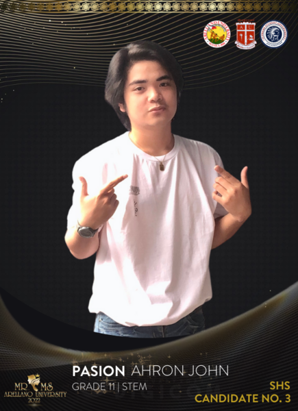 Pasion, Ahron John - Mr & Ms Arellano Univ - Pasig 2022 (SHS Div) - Pageant Vote PH