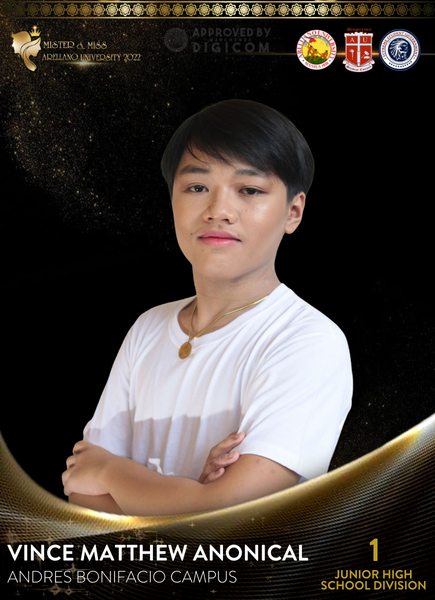 VINCE MATTHEW A. ANONICAL - Mister & Miss Arellano 2022 | JHS - Pageant ...