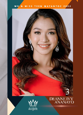 Deanne Ivy Ananayo - Miss Teen Mayantoc 2022 - Pageant Vote PH